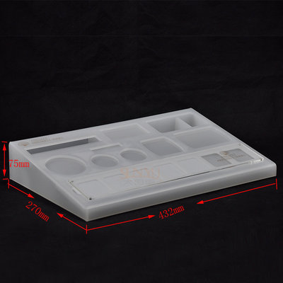 White Acrylic Makeup Display Stand , Skin Care Display Promotion Contertop