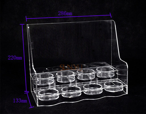 Crystal Clear Compact Wine Acrylic Display Stand Racks / 11×5 Inch Acrylic Advertising Display
