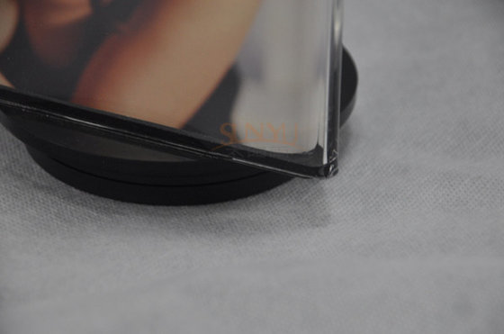 Three Faces Custom Picture Frames 3D Rotating Tabletop Display Stand Double Sided Insert Photo