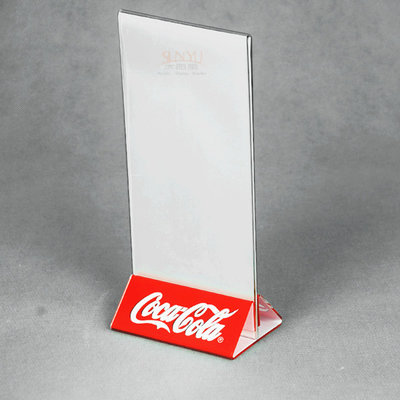 Advertising Banner Stands Clear Acrylic Menu Holders Coca Cola New Launch