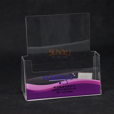 Single Layer Clear Standing Brochure Rack Leaflet Displays Purples Customized