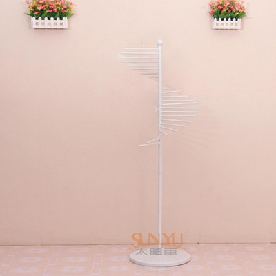 6 Inch Floor Metal Display Stands Spiral Shape For Towel Hanging