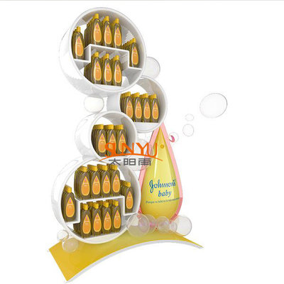 Cream Retail Shop Window Display Floor Stand Printing Colored Poster Sun Protection