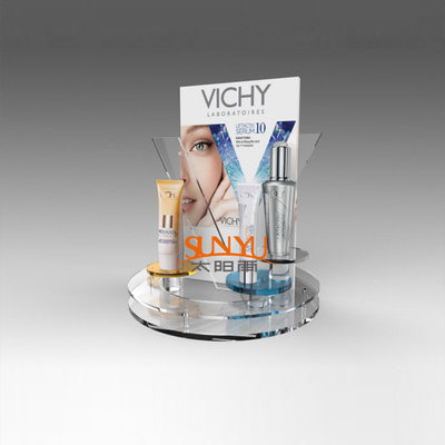 Three Tiers Makeup Plexglass Display Stand Crystal Tower Shaped