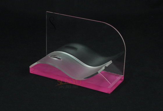 Clear Camera Advertising Display Stand Soft Wave Style For Promotion