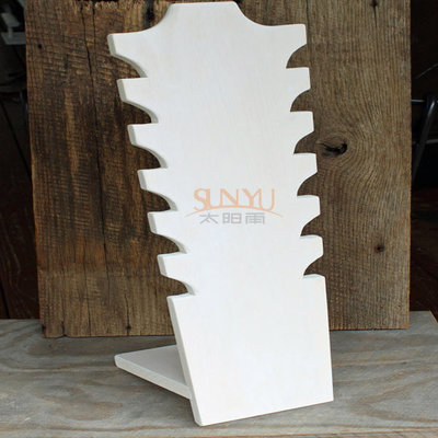 White Acrylic Tiered Necklace Display Stands 3mm - 7mm Hold 8 Necklace