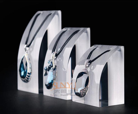 Pendant Acrylic Necklace Display Stands Earrings Holder Elegant Solid Wedge Stand