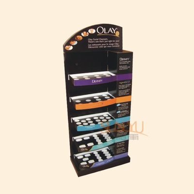Cosmetic Organizer Countertop POS Floor Displays Retail Printing Poster Logo For Olay