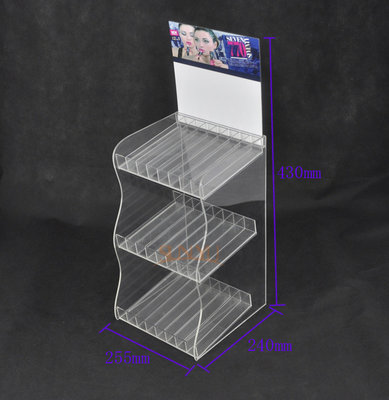 Lipstick 3 Tier Acrylic Display Stand With 24 Compartments Simple Design