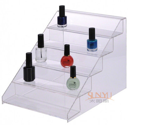 4mm Sedex Clear Acrylic 5 Tier Nail Polish Display Stand Custom Simple
