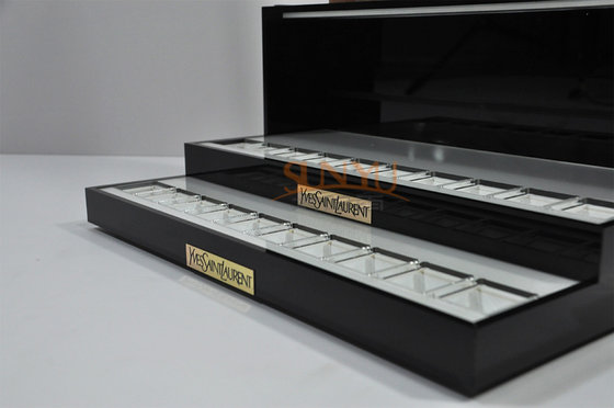 Black Portable Custom Store Fixture , Cosmetic Acrylic Display Rack