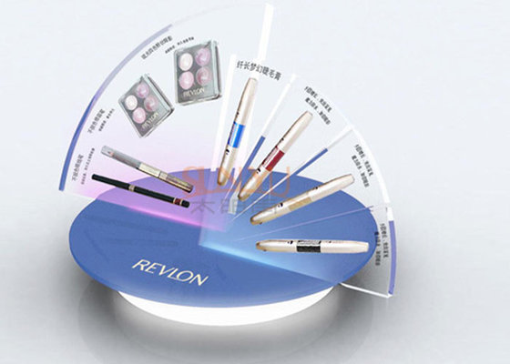 LED 12V Fan Shaped Round Base Acrylic Display Stand Transparent