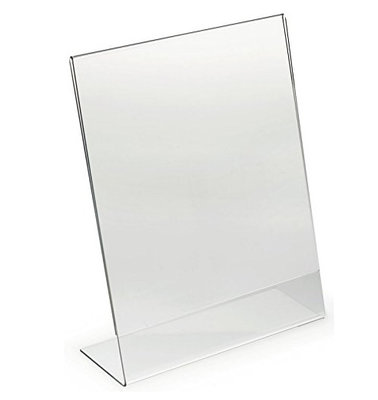 wholesale Hot sell Acrylic 8.5 x 11 Slanted Sign Holders with 6 packs