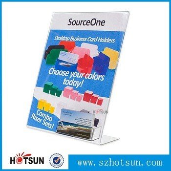 wholesale Hot sell Acrylic 8.5 x 11 Slanted Sign Holders with 6 packs