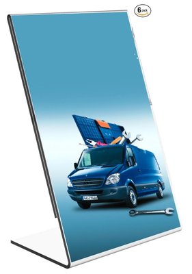 wholesale Hot sell Acrylic 8.5 x 11 Slanted Sign Holders with 6 packs