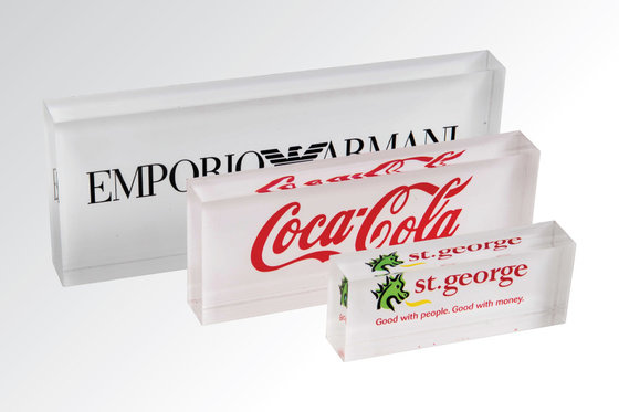factory custom clear acrylic logo block