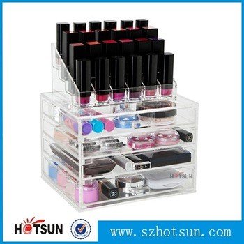 wholesale clear acrylic cosmetic makeup organizer with drawers