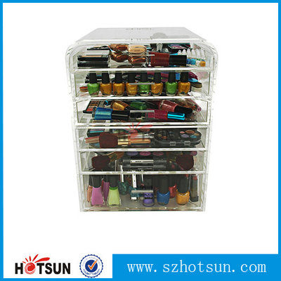2016 Customized OEM acrylic organizer cosmetics display acrylic makeup organizer