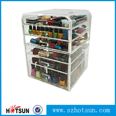2016 Customized OEM acrylic organizer cosmetics display acrylic makeup organizer