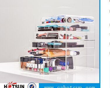 2016 Customized OEM acrylic organizer cosmetics display acrylic makeup organizer