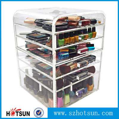 2016 Customized OEM acrylic organizer cosmetics display acrylic makeup organizer