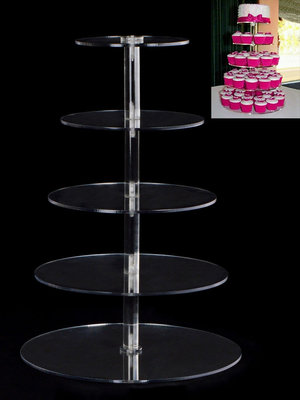 Customized modern style 4 tier round plexiglass cake stand,acrylic cupcake stand wholesale from China