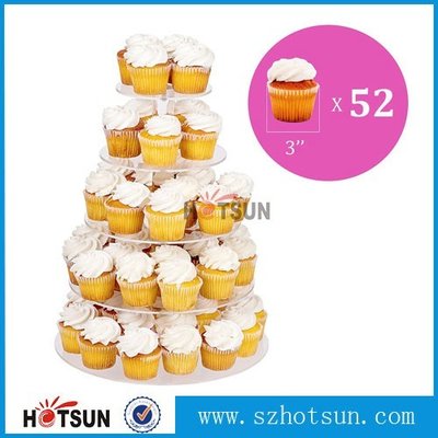 Customized modern style 4 tier round plexiglass cake stand,acrylic cupcake stand wholesale from China