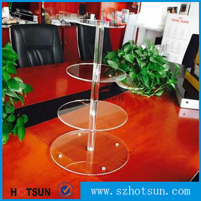 Customized modern style 4 tier round plexiglass cake stand,acrylic cupcake stand wholesale from China