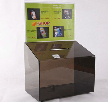 Custom box Plexiglass acrylic donation/tips/sugguestion box with sign holder