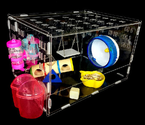 Customized Acrylic pet house acrylic reptile box hamster cage,double layers acrylic comfortable hamster cage