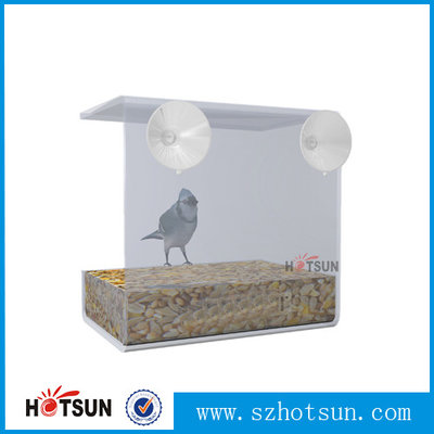 Wholesale 2016 Custom Hanging Bird Water Feeder,Grateful Gnome Window Brid Feeder,Acrylic Clear