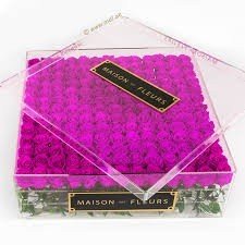 Different Design clear acrylic flowers box Luxury Packaging Box For Flowers with custom Logo