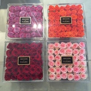 Different Design clear acrylic flowers box Luxury Packaging Box For Flowers with custom Logo