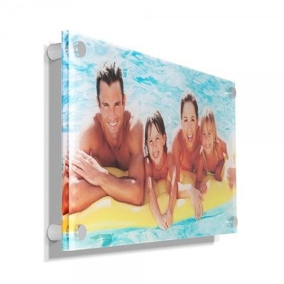 Concise clear acrylic photo frames /wall mounted plexiglass picture holder / decorative lucite block