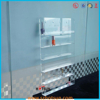 Clear Acrylic Nail Polish Wall Display Rack, custiomized tier nail polish rack