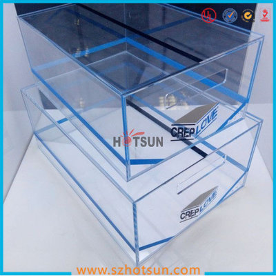 2016 acrylic sneaker box, acrylic shoe box, shoe storage box display rack