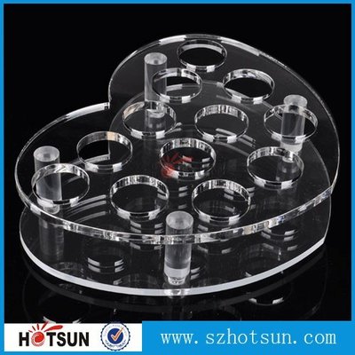 acrylic beer tasting tray holder / acrylic tray cup holder / acrylic shot glass tray for bar