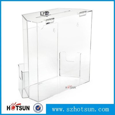 Innovative Wall Mount Donation Box with Lock and Key, Clear Acrylic Charity Box Donation