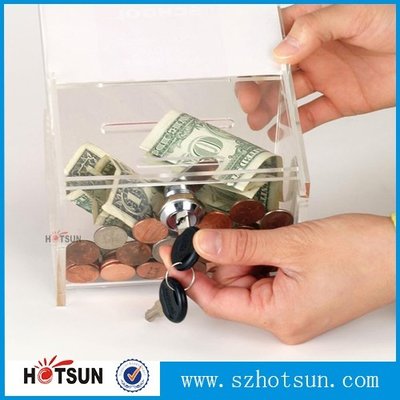 Acrylic Comment/Donation /Collection/Ballot Box with Brochure Pocket and Lock