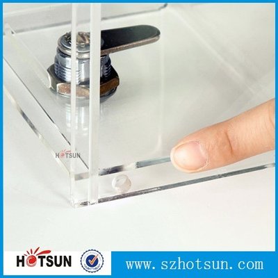 Acrylic Comment/Donation /Collection/Ballot Box with Brochure Pocket and Lock