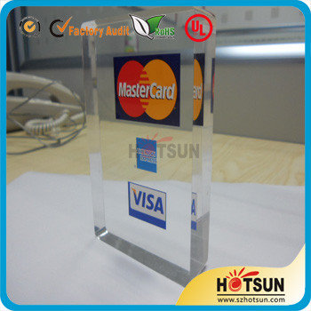factory custom clear acrylic logo block