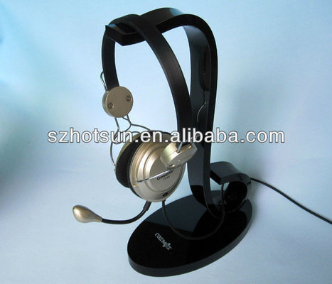 Customized Black Acrylic Earphone / Headset / Headphone Display Stand for Sale