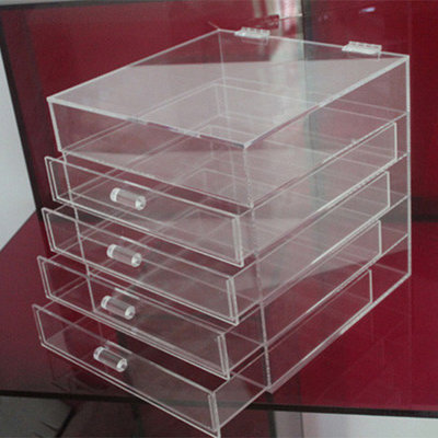 Hot clear 6 drawer  perspex / acrylic makeup organizer for wholesale