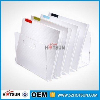 china factory wholesale clear acrylic desk organizer with rubber feet