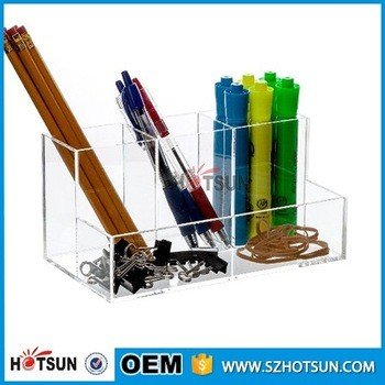 custom Office and school sturdy clear acrylic desk organizer