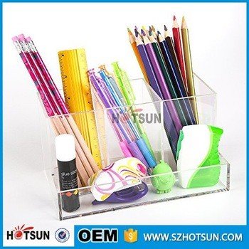 custom Office and school sturdy clear acrylic desk organizer