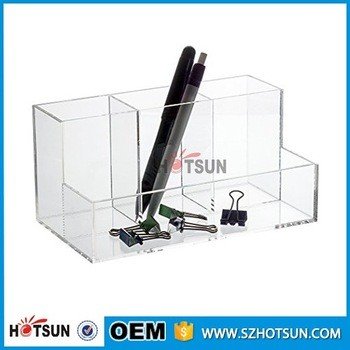 custom Office and school sturdy clear acrylic desk organizer