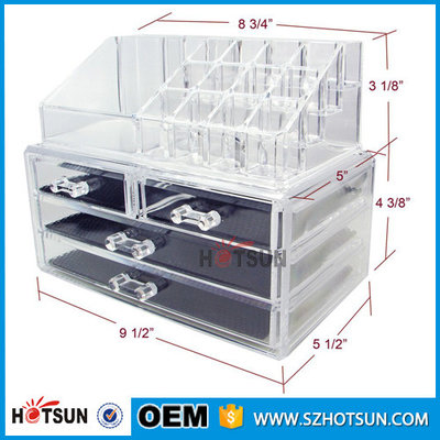 Acrylic Cosmetic Storage Display Boxes, Wholesales cosmetic organizer with drawers,hot sales acrylic makeup organizer