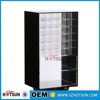 Wholesale Competive Price acrylic Black Spinning Makeup Organizer