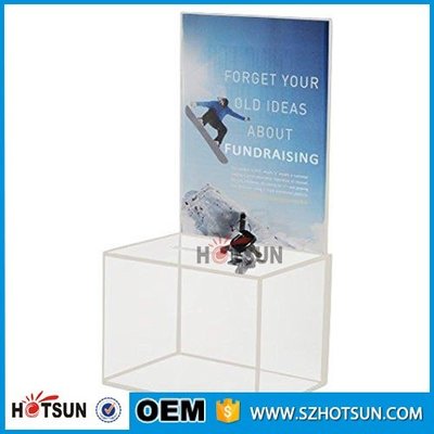 customized hot sale clear acrylic donation box with locks high quality
